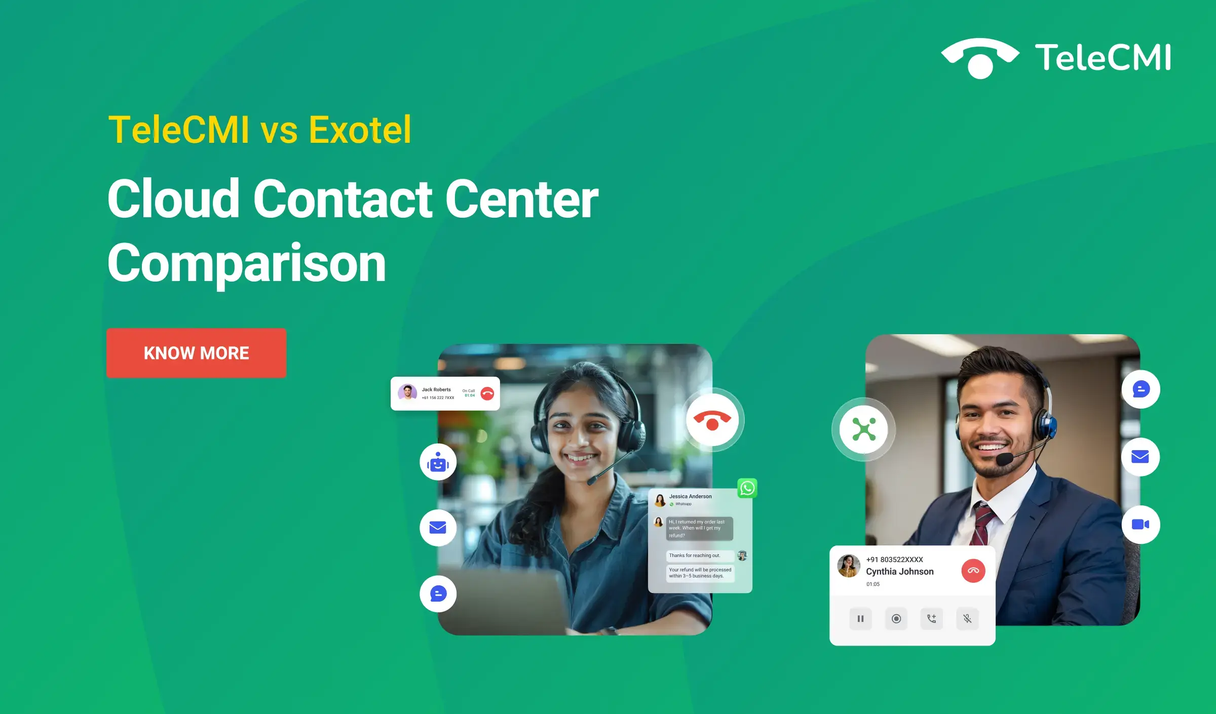 Exotel Contact Center vs TeleCMI | 2026 Full Comparison